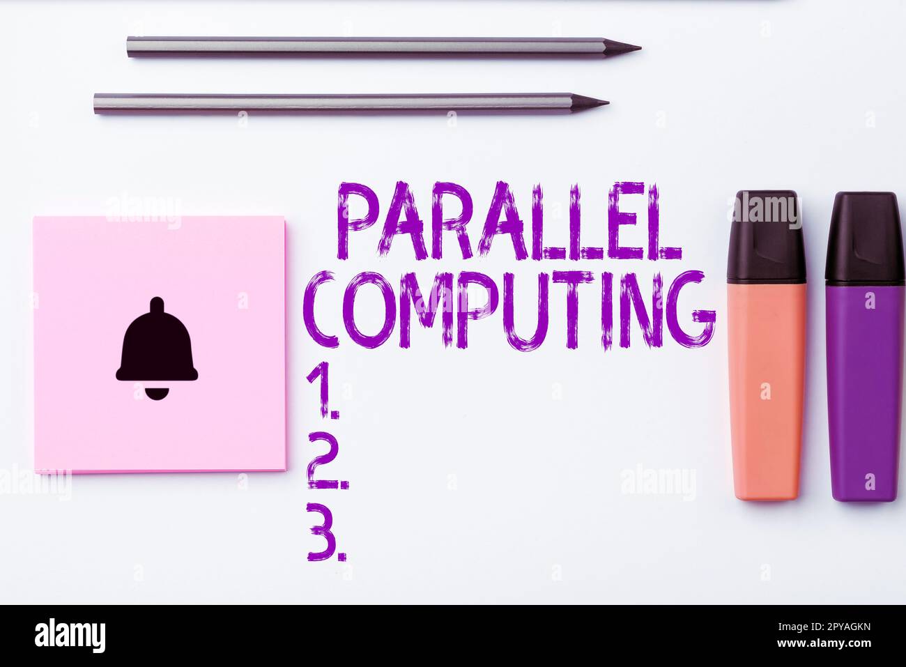 Conceptual Display Parallel Computing Business Idea Simultaneous Calculation By Means Of 7230