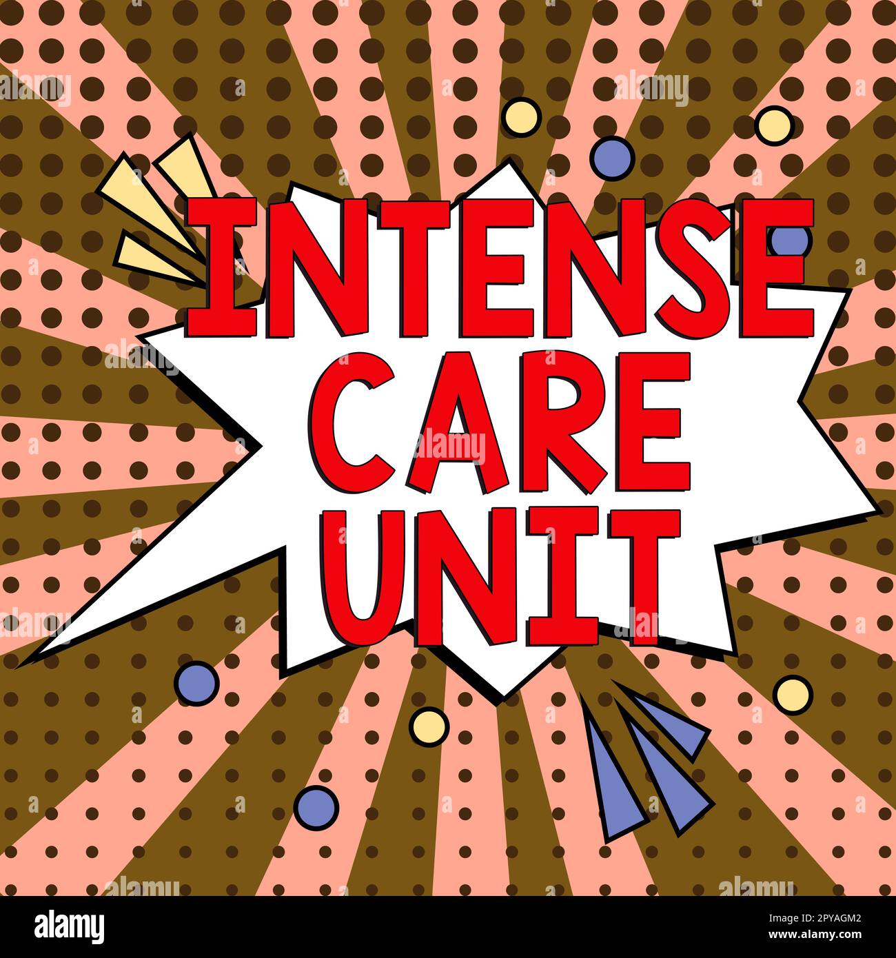 Sign displaying Intense Care Unit. Business overview a unit in a ...
