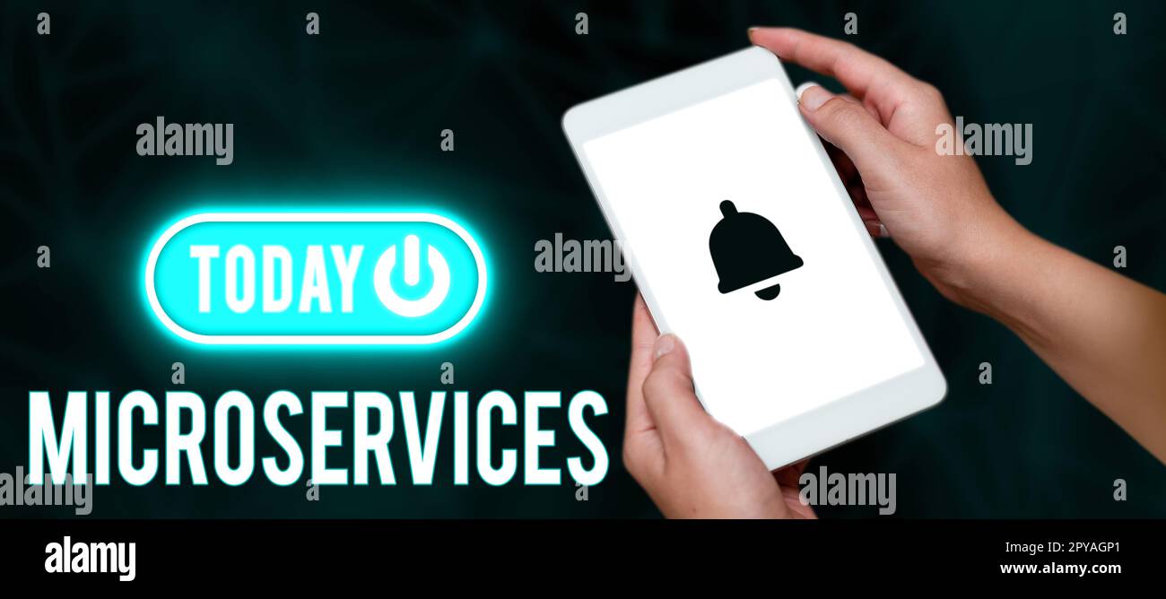Text sign showing Microservices. Conceptual photo Software development ...