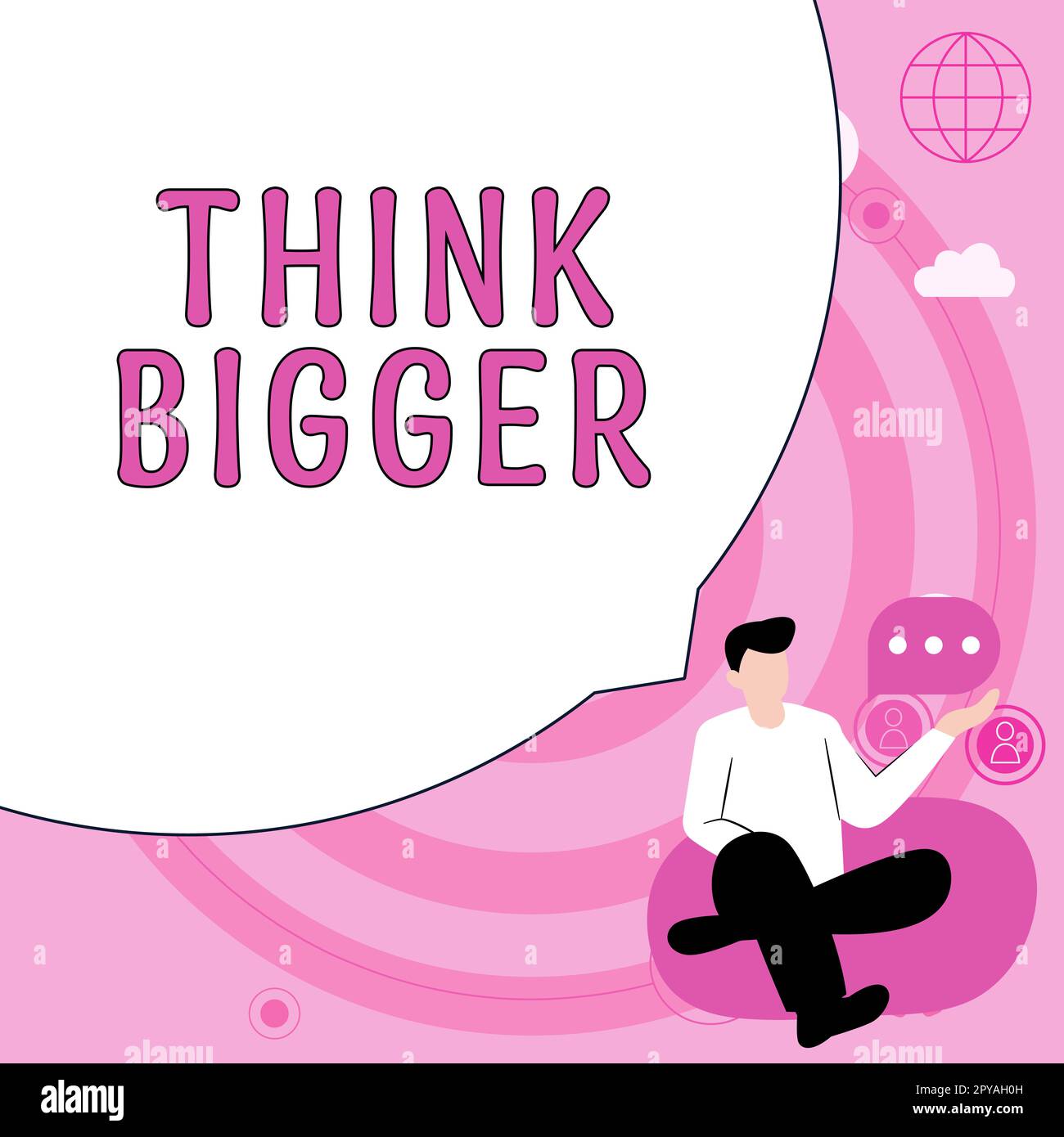 Handwriting text Think Bigger. Conceptual photo being able to dream and ...