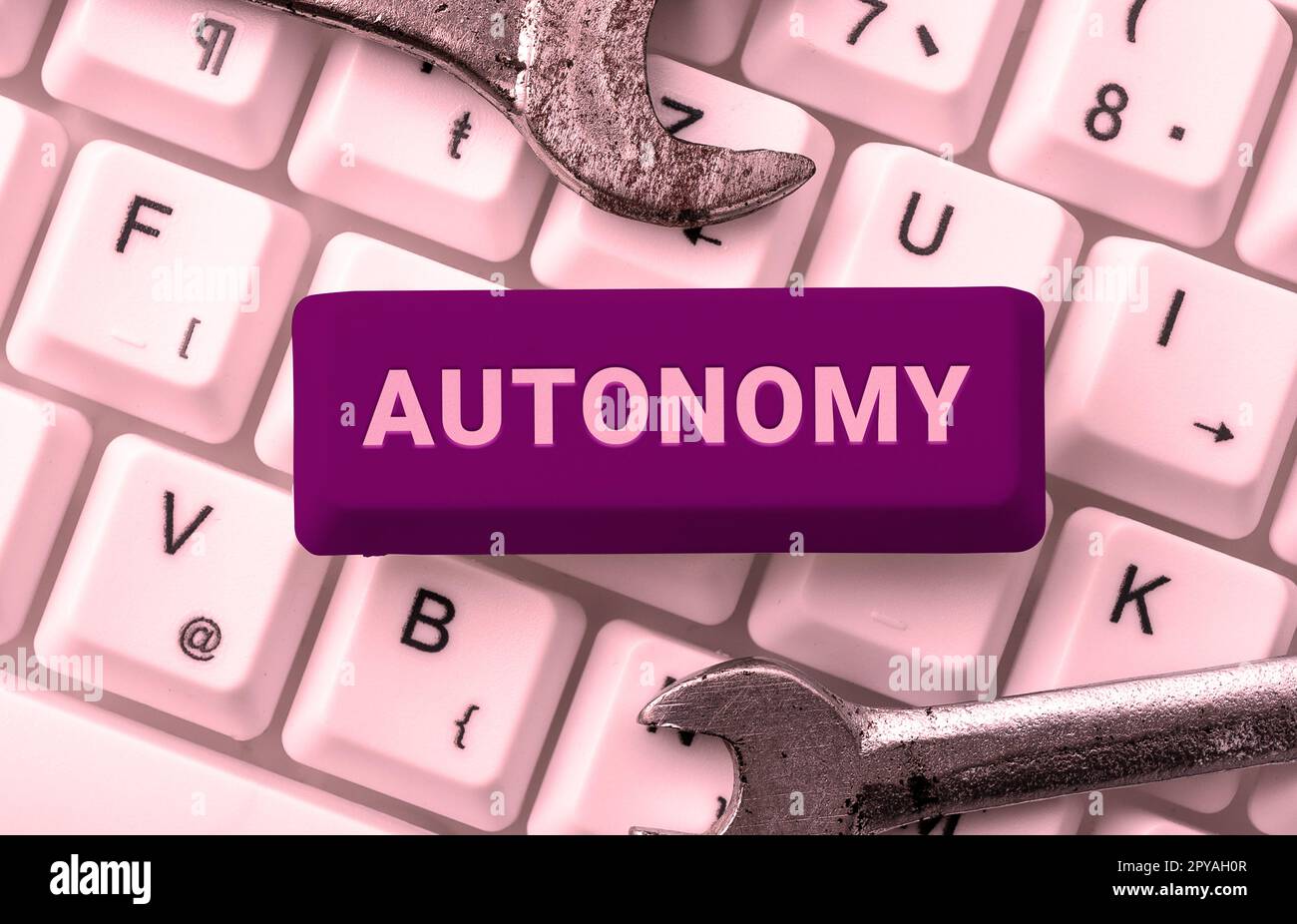 Hand writing sign Autonomy. Conceptual photo vehicle that can guide ...