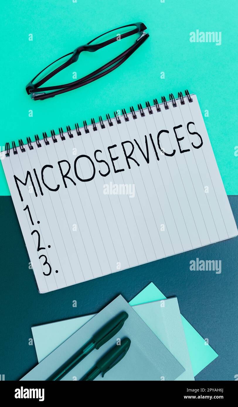 Handwriting text Microservices. Concept meaning Software development ...