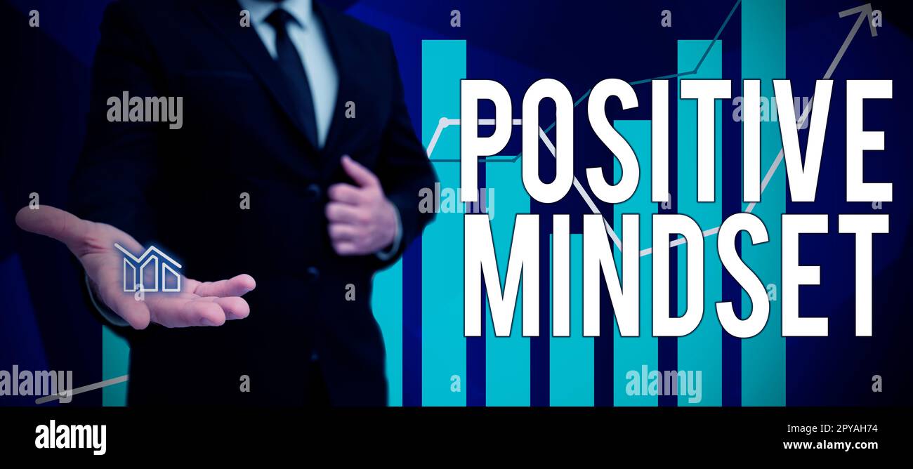 Text caption presenting Positive Mindset. Conceptual photo mental and ...