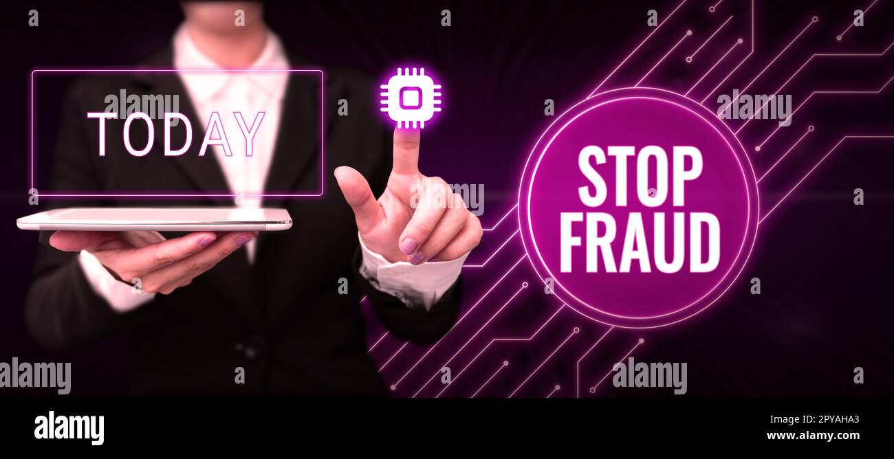 Handwriting text Stop Fraud. Concept meaning campaign advices people to ...
