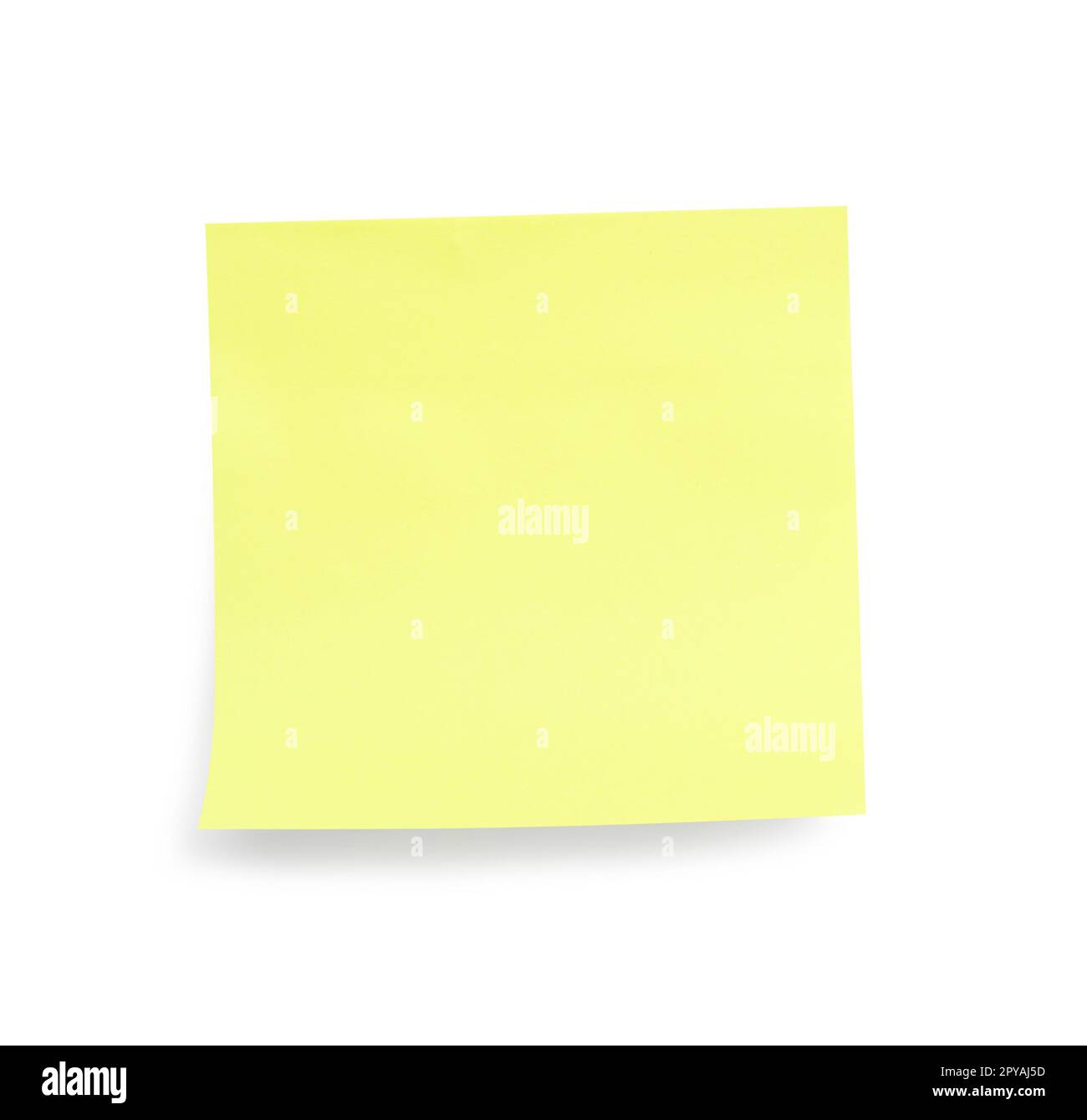 Blank yellow sticky note on white background, top view Stock Photo - Alamy