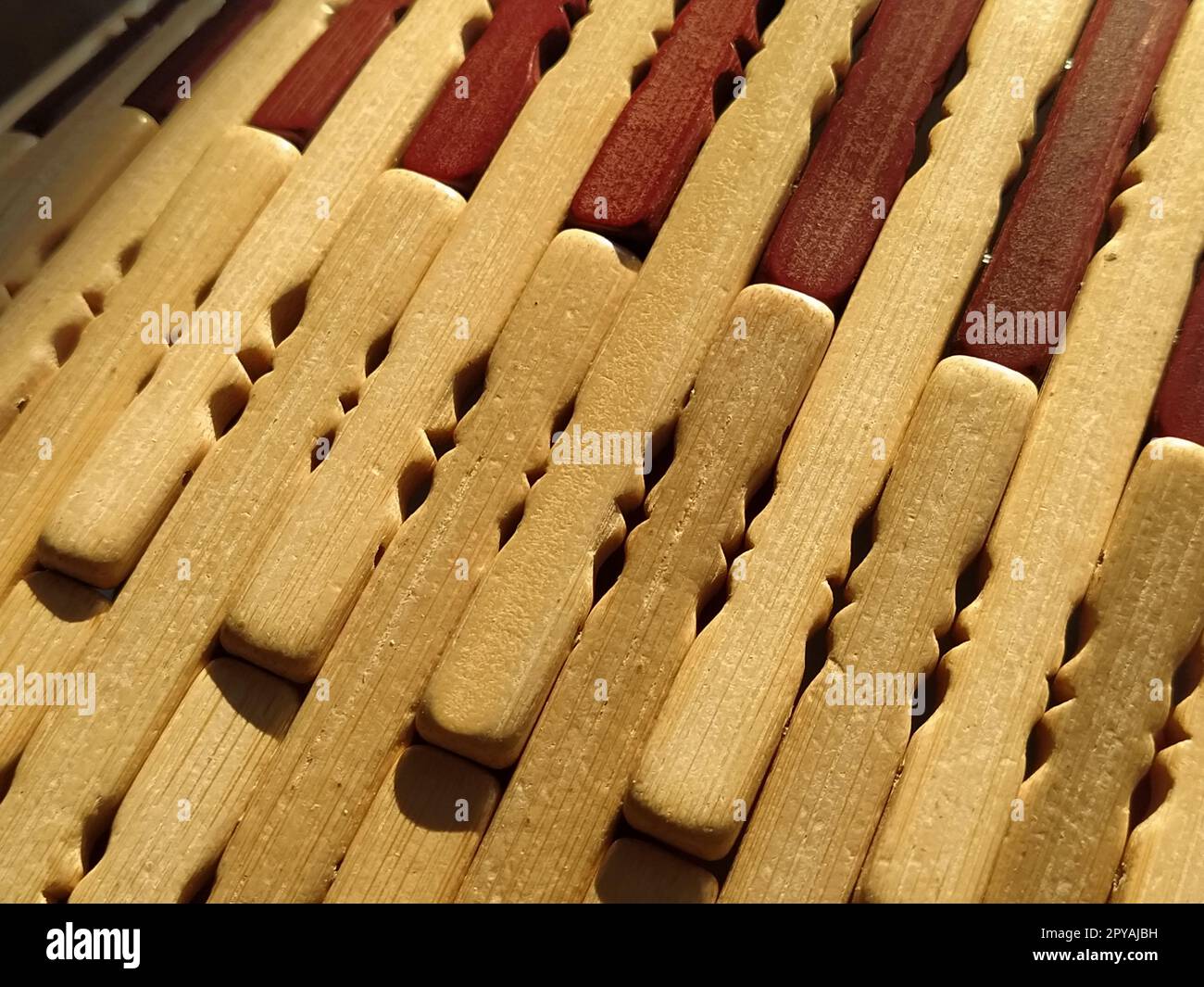 reed or wood mat. The rug is a mat under the hot. Knitted processed ...