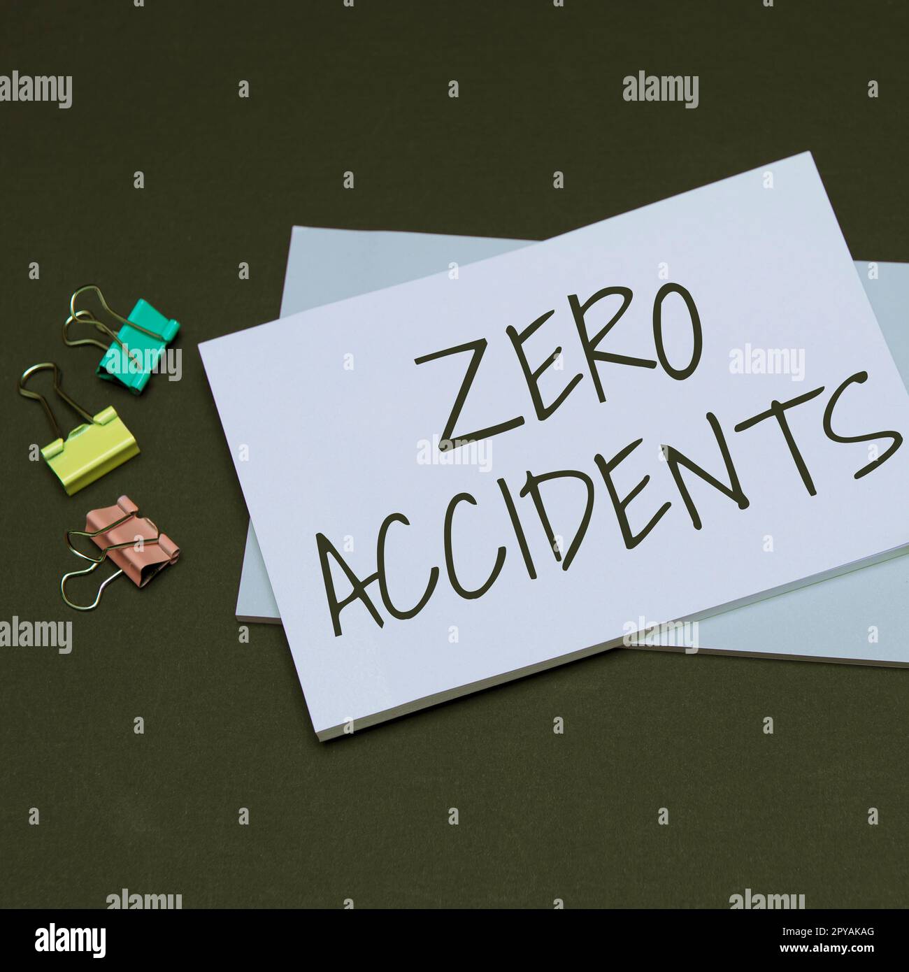 Text caption presenting Zero Accidents. Internet Concept important ...
