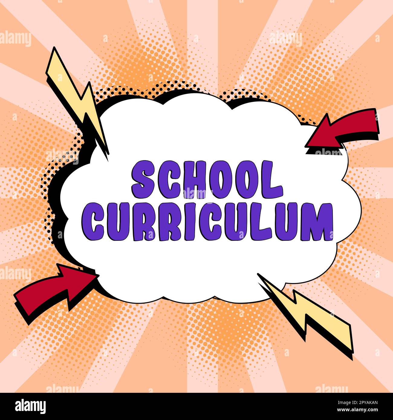 Sign displaying School Curriculum. Word Written on designed to provide ...