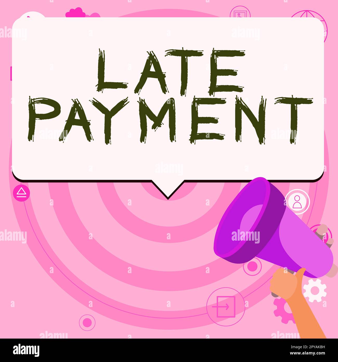 Conceptual caption Late Payment. Word for payment made to the lender ...