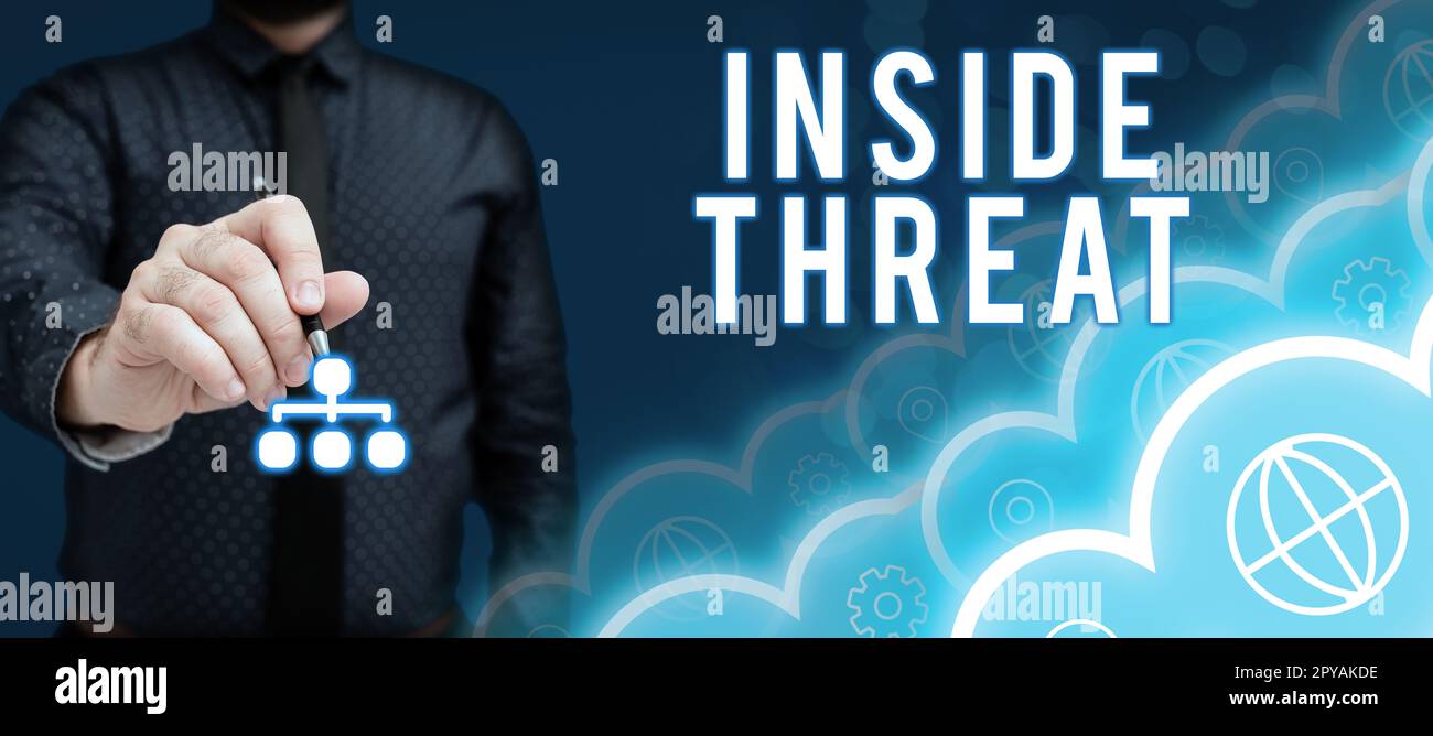 Text showing inspiration Inside Threat. Word Written on Information ...