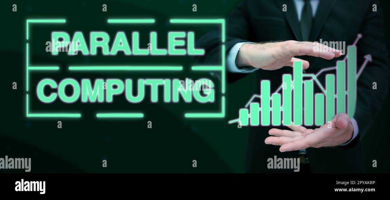 Writing Displaying Text Parallel Computing Business Showcase Simultaneous Calculation By Means