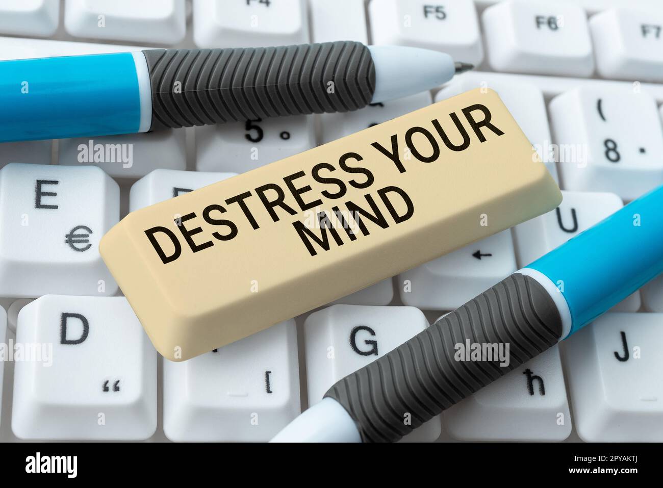 Handwriting text Destress Your Mind. Word for to release mental tension ...