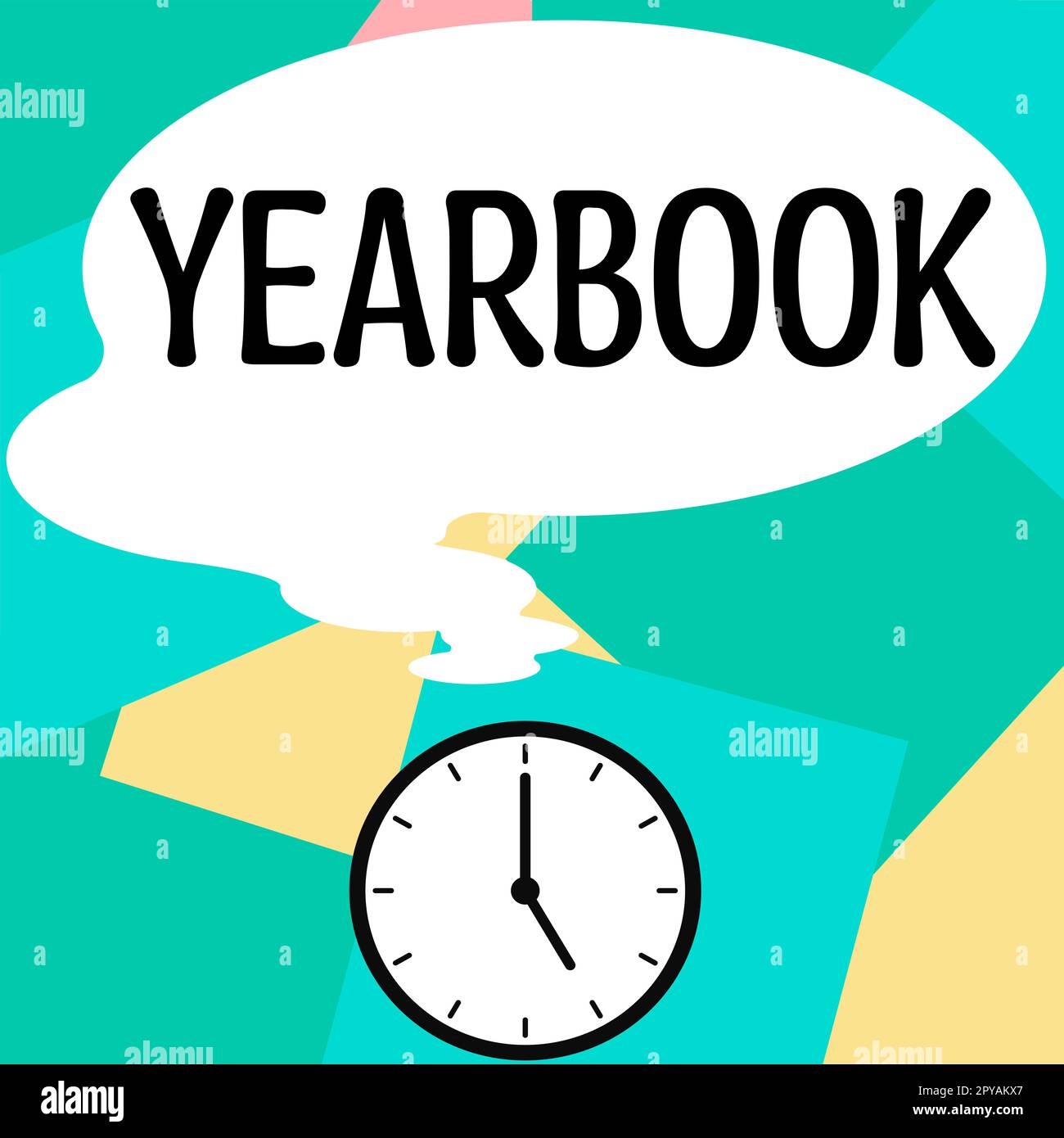 Handwriting text Yearbook. Business approach publication compiled by ...