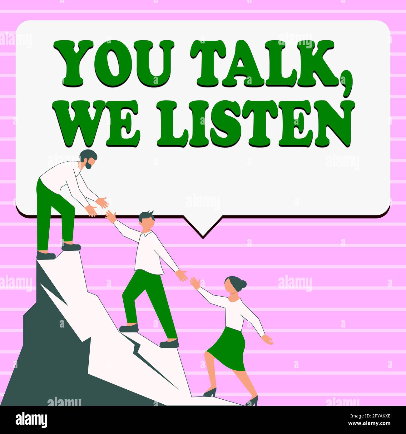 Text sign showing You Talk, We Listen. Business concept Two Way ...
