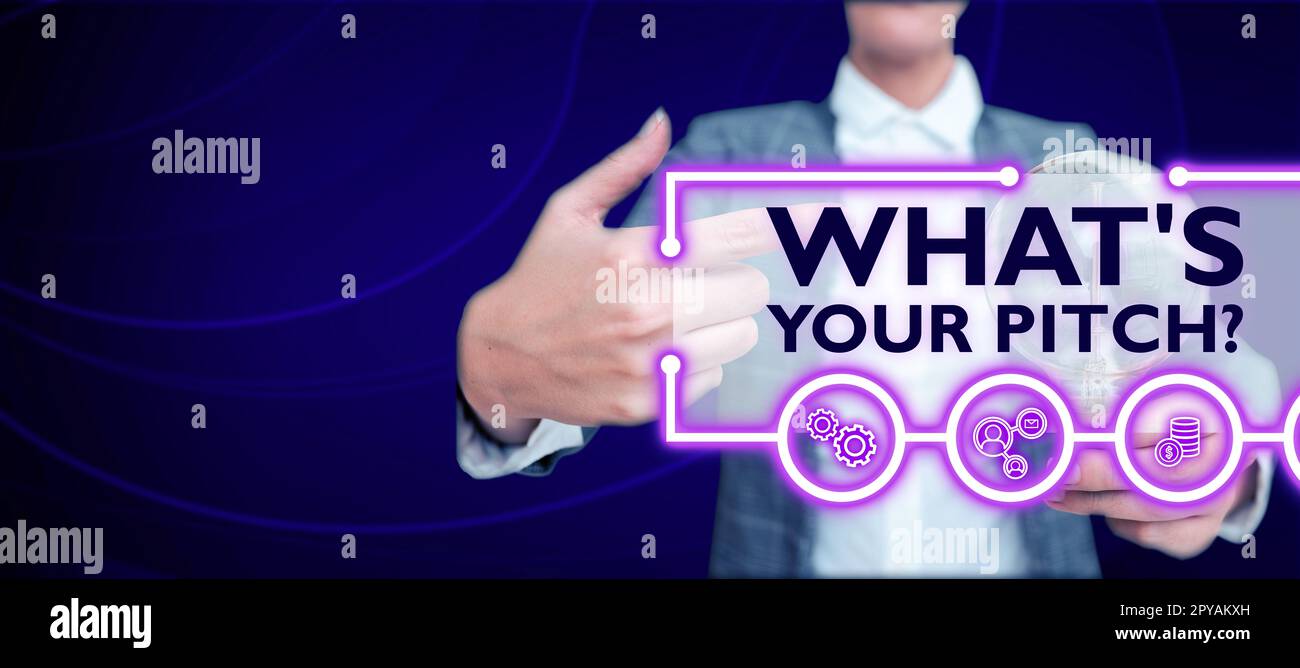 Text showing inspiration What's Your Pitch. Internet Concept make a ...