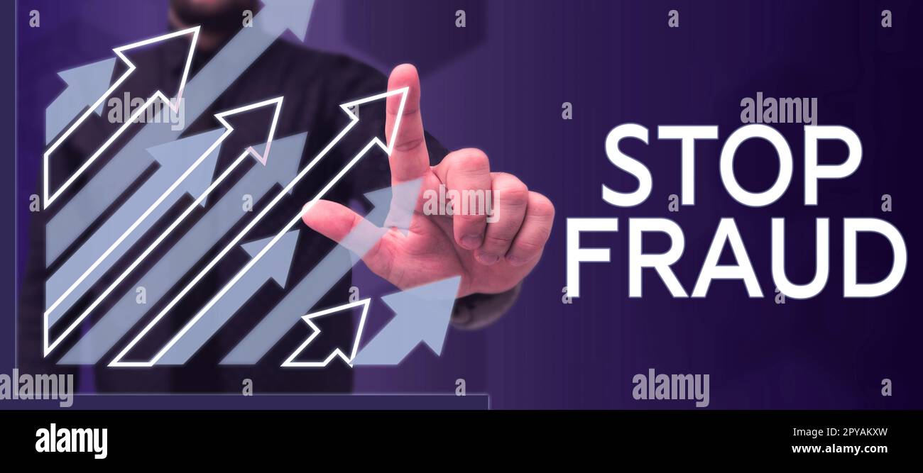 Hand writing sign Stop Fraud. Business showcase campaign advices people ...