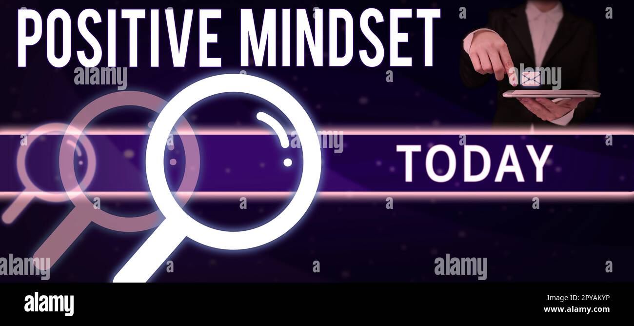 Conceptual caption Positive Mindset. Internet Concept mental and ...
