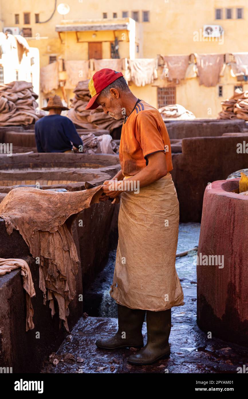 Fez, Morocco 2022: unique portrait of labour men of the old famous ...