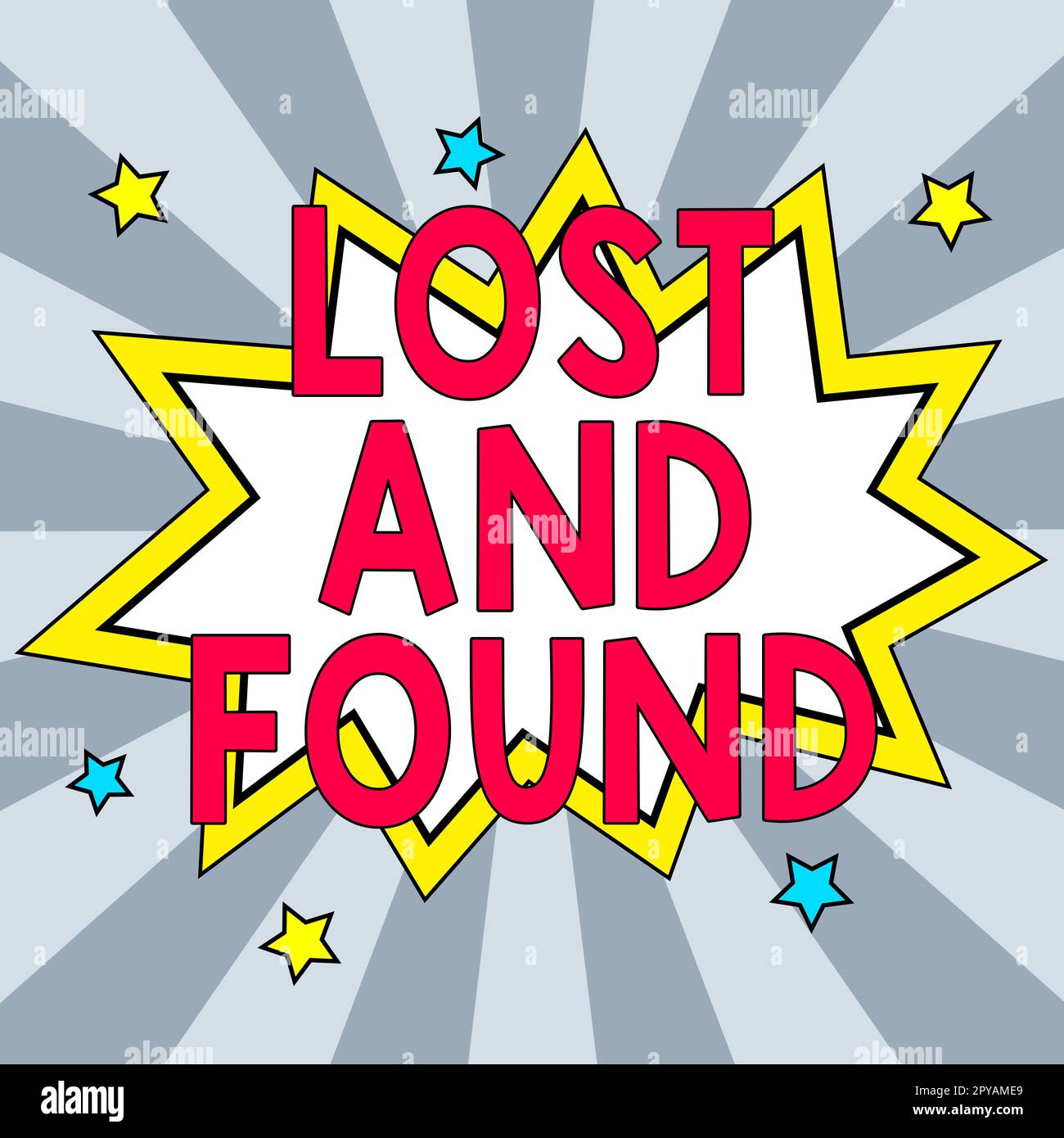 Conceptual caption Lost And Found. Business idea Place where you can ...