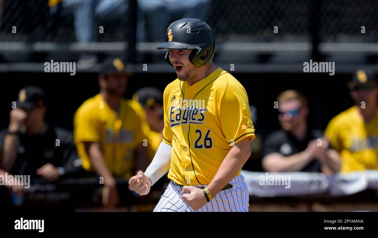 Southern Mississippi infielder Danny Lynch (26) celebrates scoring a ...