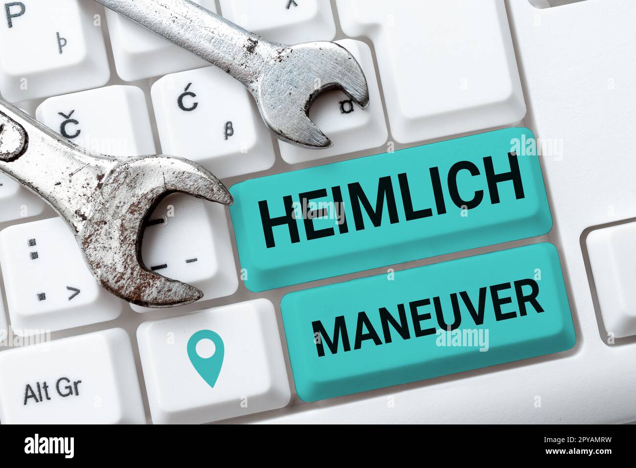 Writing displaying text Heimlich Maneuver, Word for application of ...