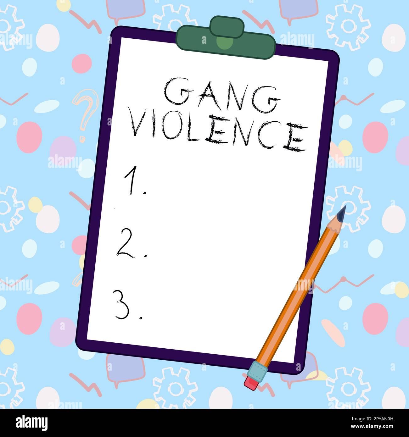 Hand writing sign Gang Violence. Business idea infringement of the laws ...