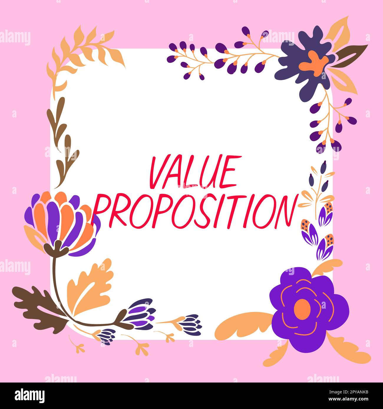 Conceptual display Value Proposition. Business overview service make ...