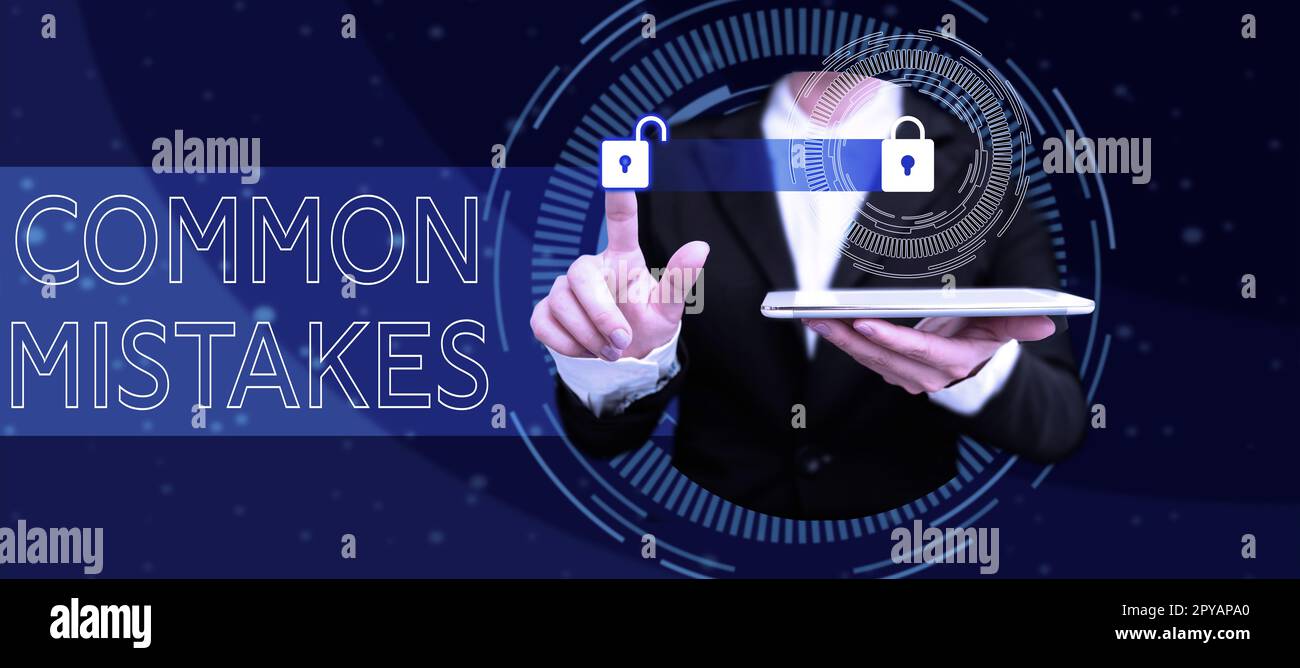 Hand writing sign Common Mistakes. Concept meaning actions that are ...