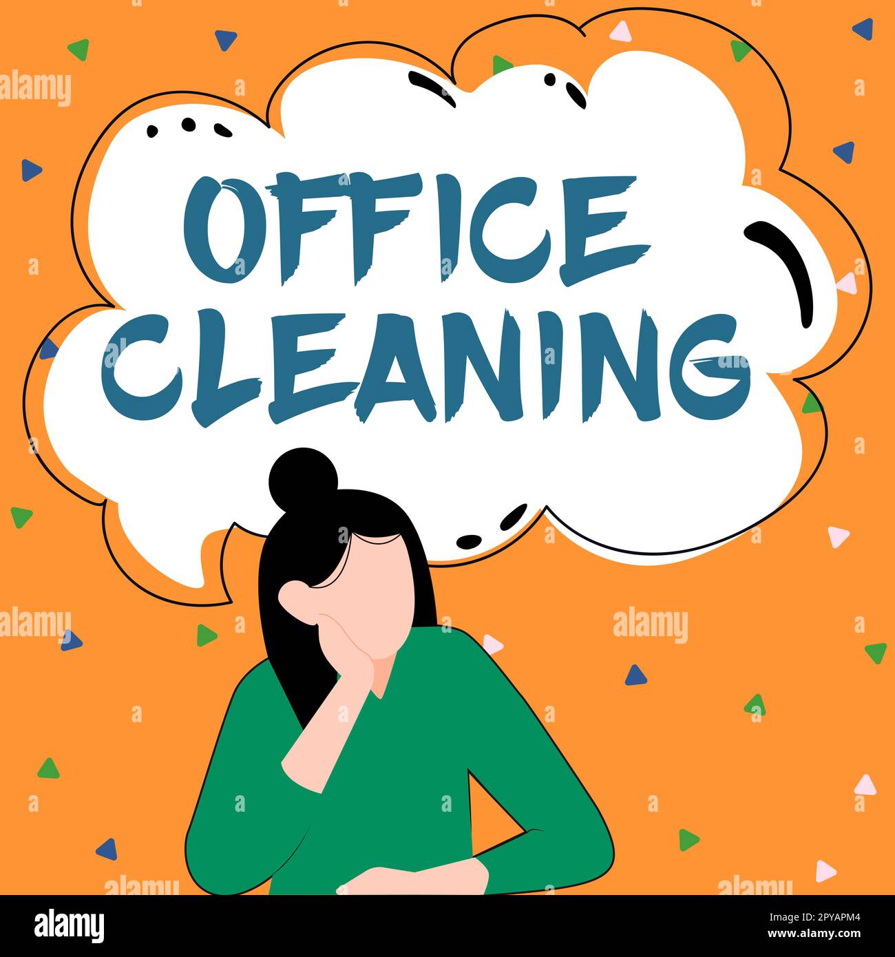 Hand writing sign Office Cleaning. Internet Concept the action or ...