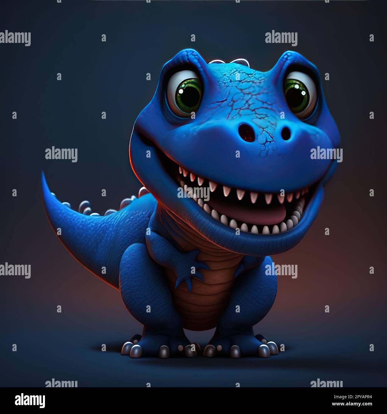 Electric Blue Dinosaur Dreamscape Stock Photo - Alamy