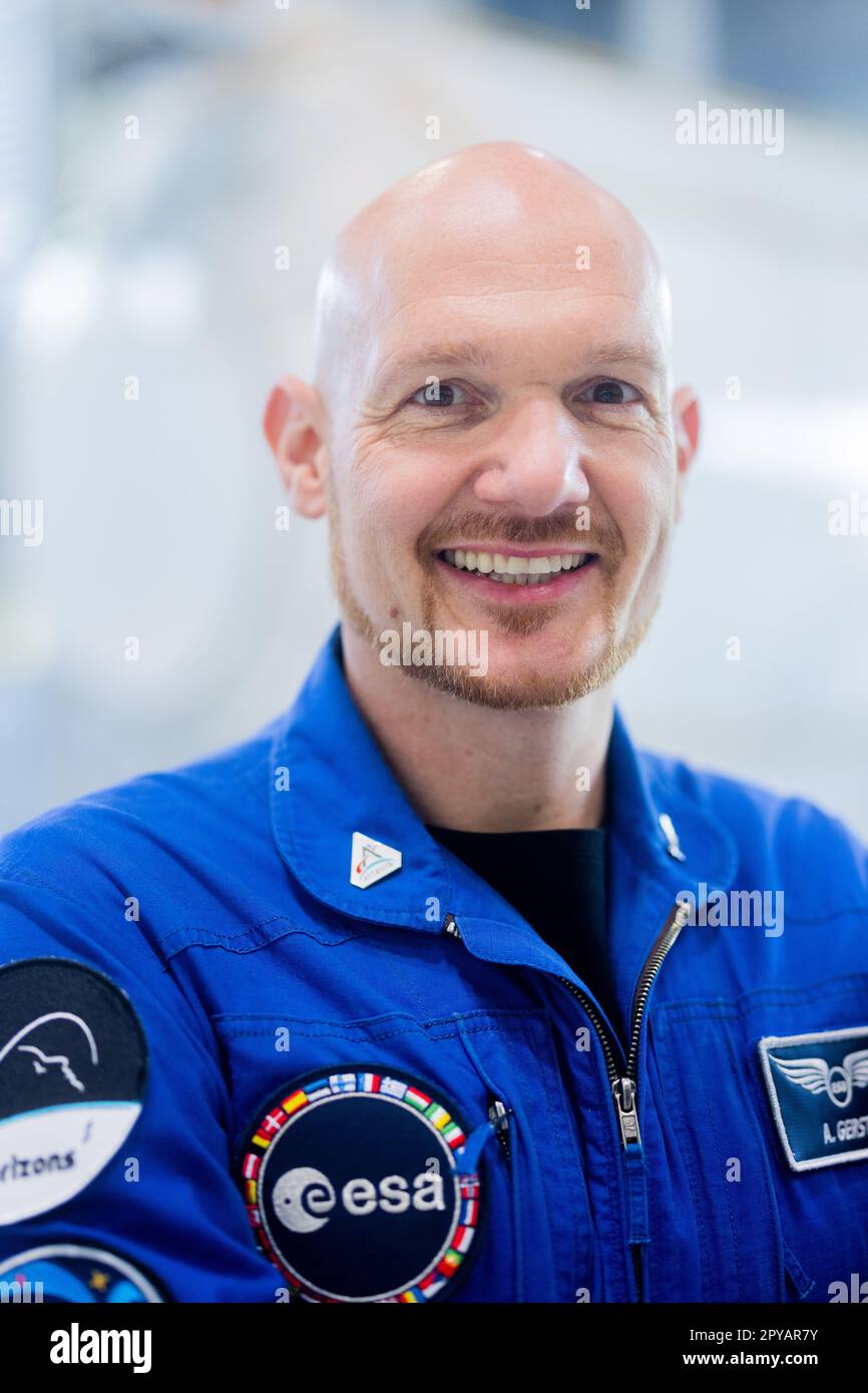 Cologne, Germany. 03rd May, 2023. Alexander Gerst, astronaut, stands at ...