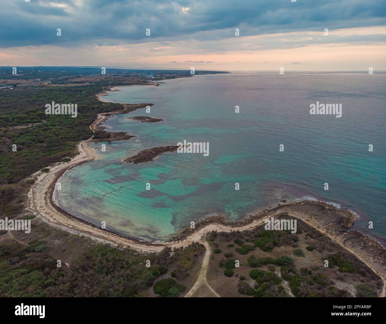 Aerial view torre guaceto natural reserve, apulia Stock Photo - Alamy