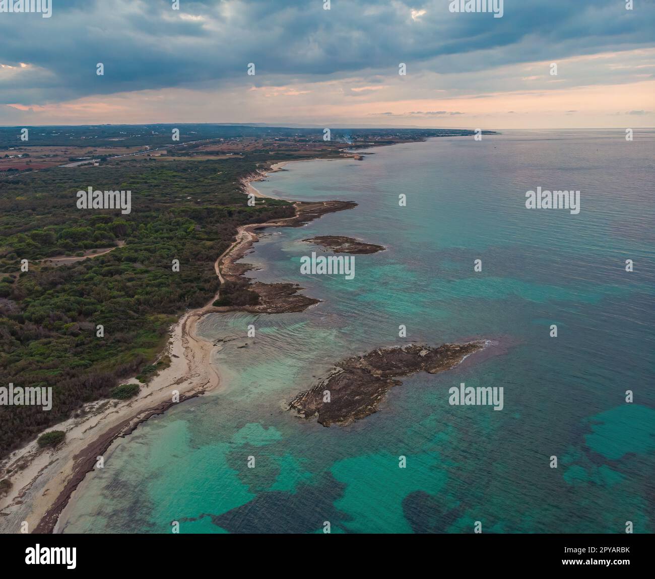 Aerial view torre guaceto natural reserve, apulia Stock Photo - Alamy