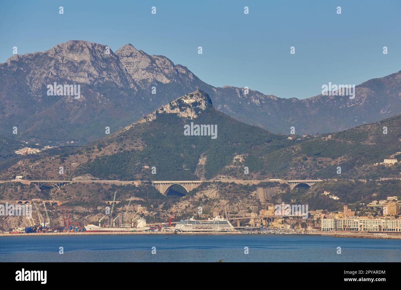 View of Salerno and the Gulf of Salerno Campania Italy Stock Photo - Alamy