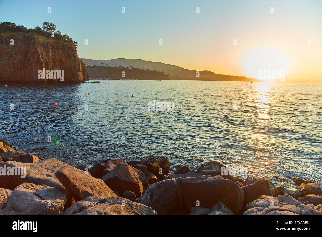 The beaches and the sea of Meta di Sorrento small village near Sorrento ...