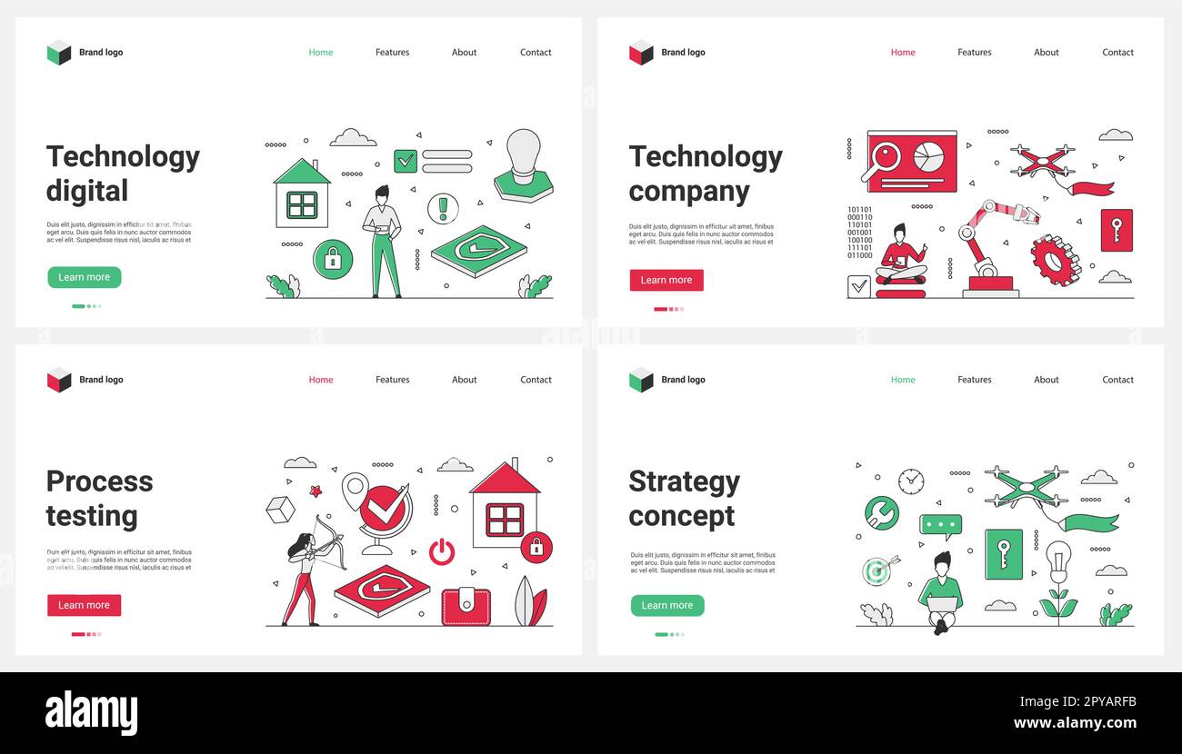 Digital technology, testing, strategy and company work process set ... Digital technology, testing, strategy and company work process set ...