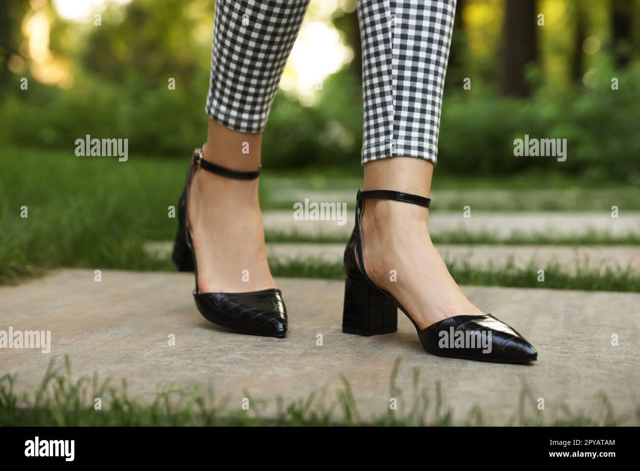 Closeup feet walking sidewalk hi-res stock photography and images - Alamy