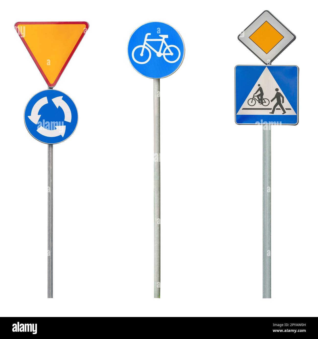 Warning road signs set hi-res stock photography and images - Alamy