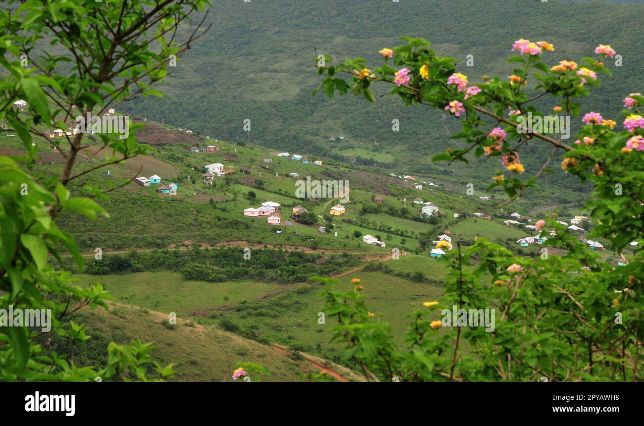 The countryside where Nelson Mandela grew up in Mvezo in the Eastern ...