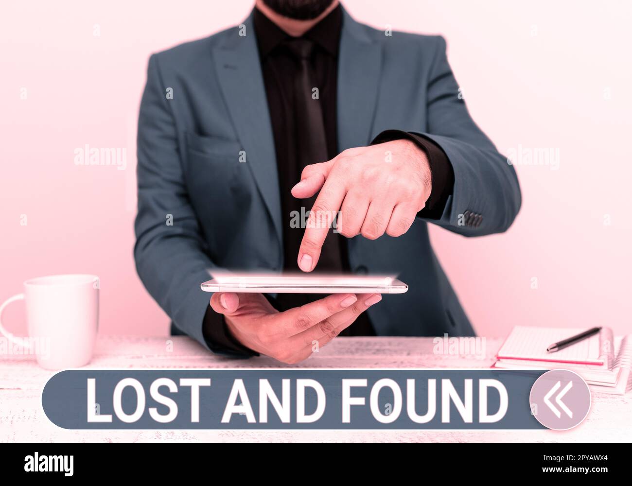 Sign displaying Lost And Found. Word Written on Place where you can ... Sign displaying Lost And Found. Word Written on Place where you can ...
