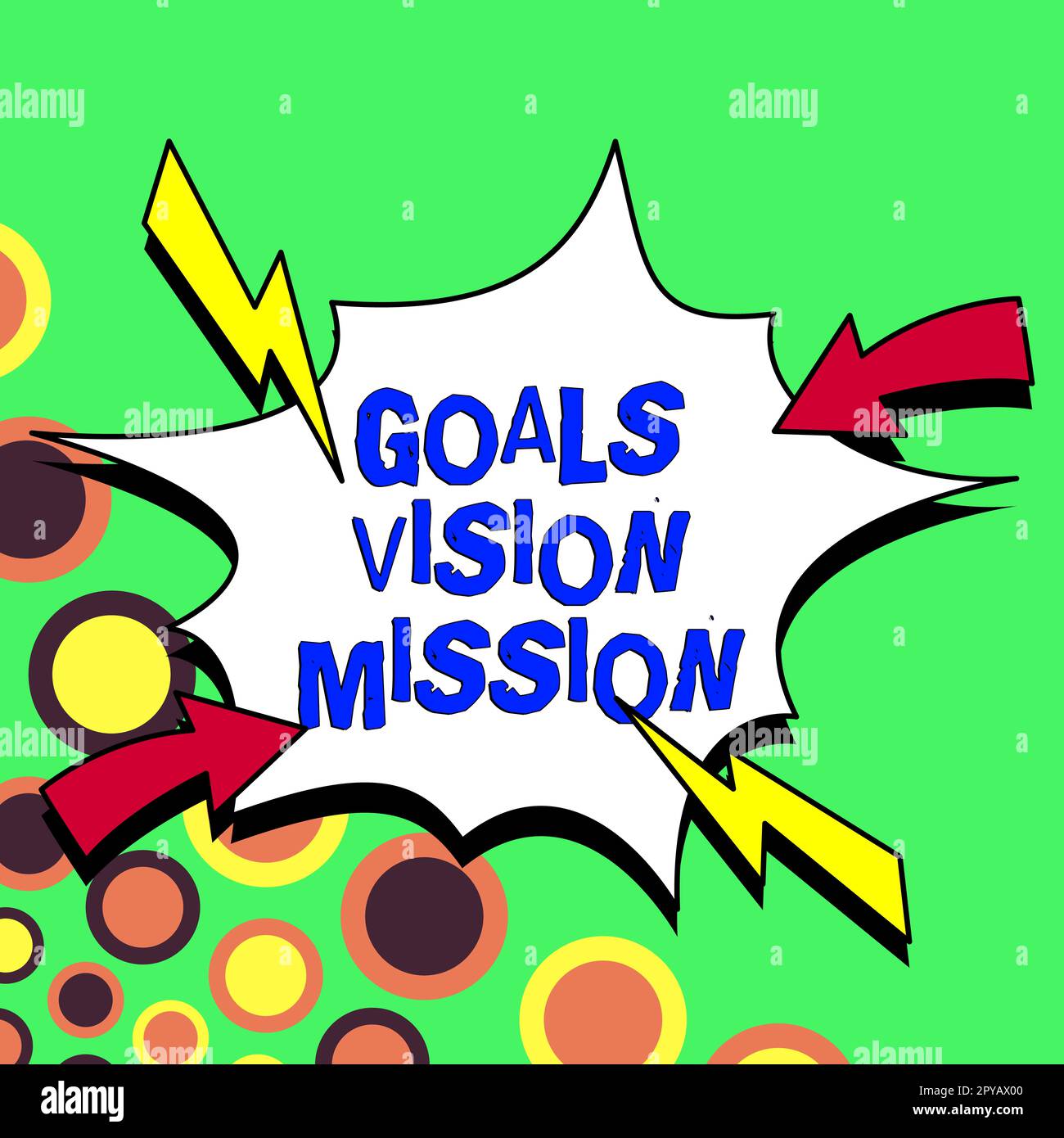 Hand writing sign Goals Vision Mission. Concept meaning practical ...