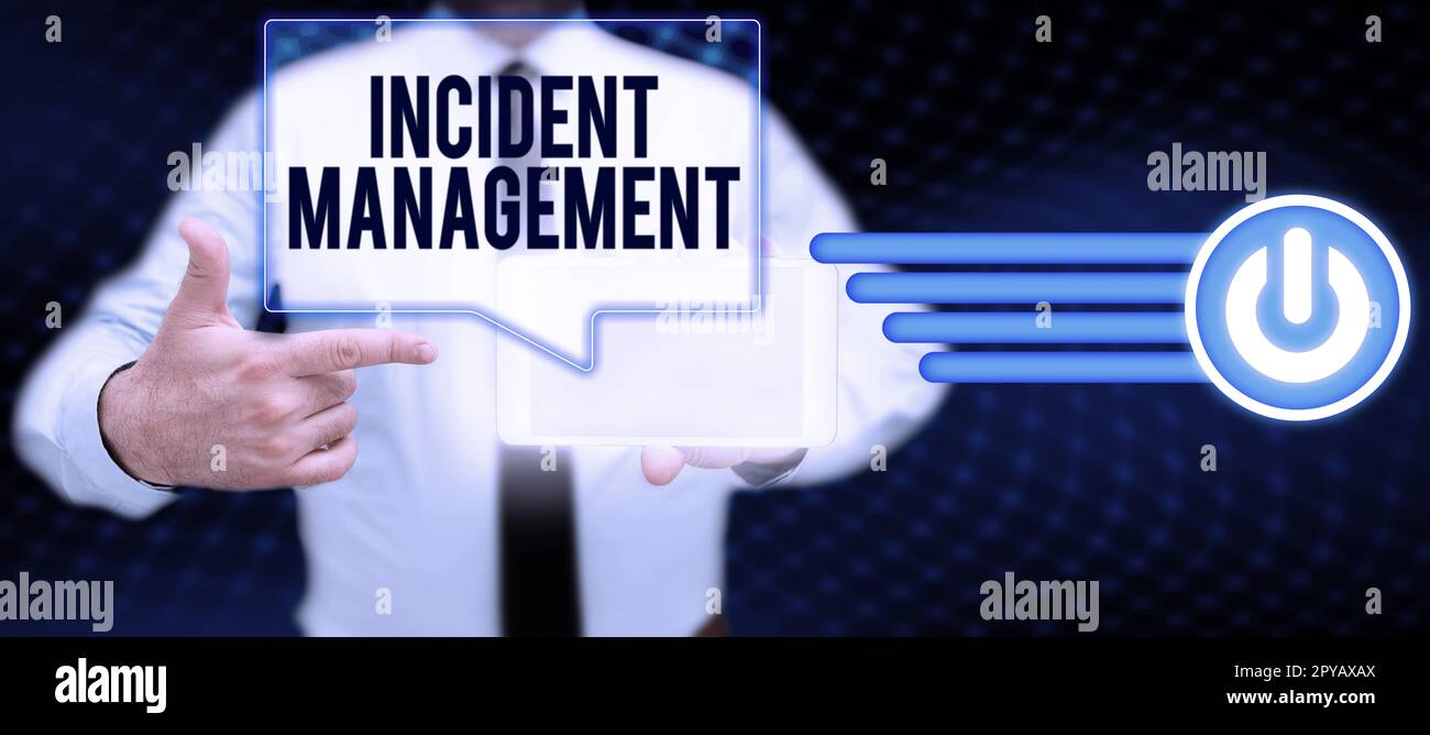 Inspiration showing sign Incident Management. Business showcase Process ...