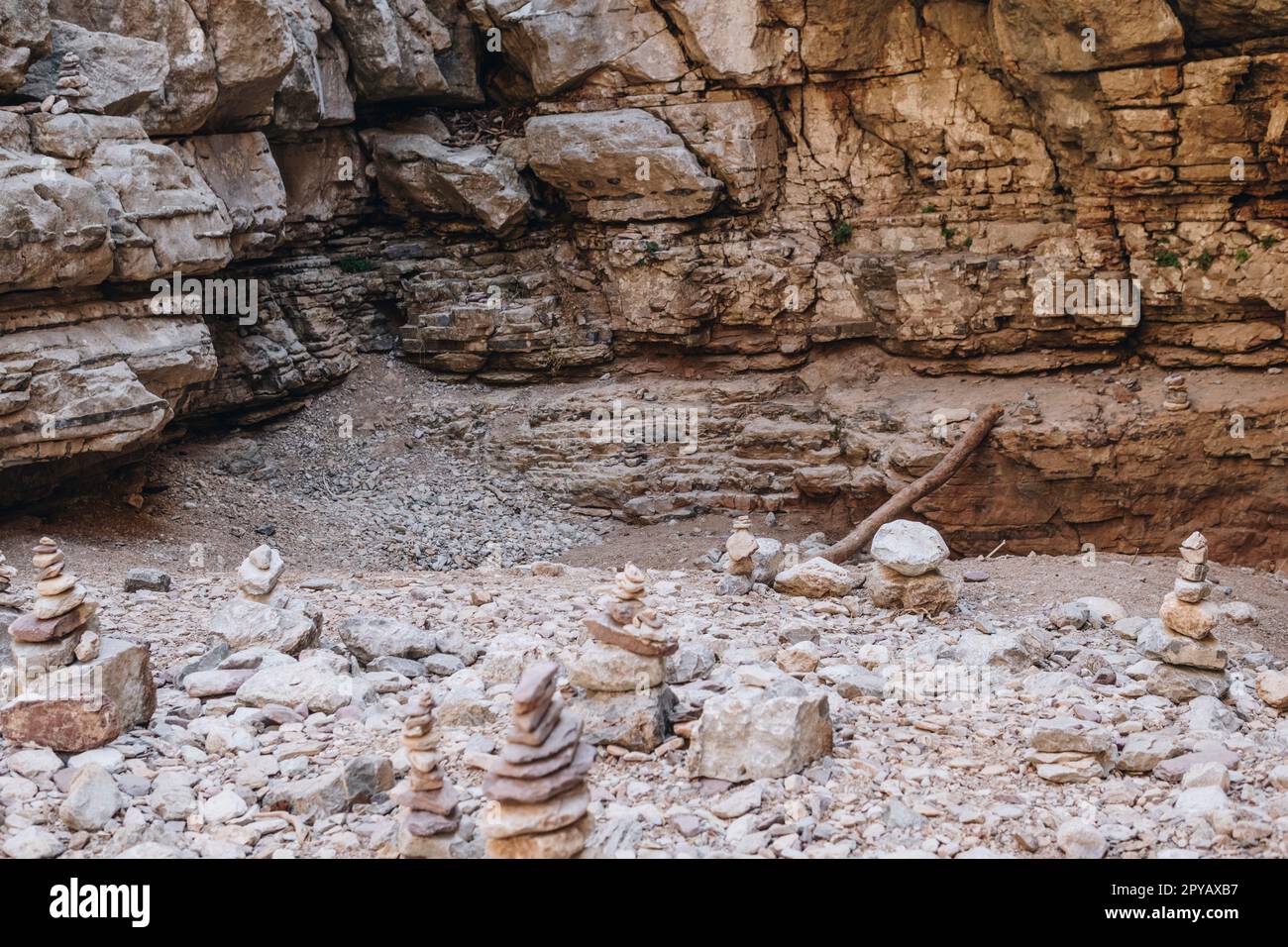 Plunge pool at the bottom of empty river valley inside of Jacob's ...