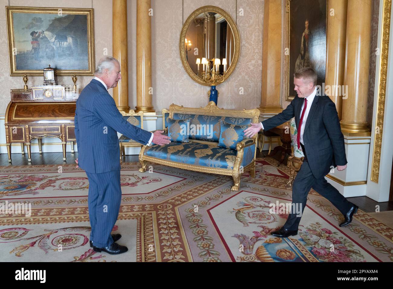 Britain's King Charles III receives the Prime Minister of New Zealand ...