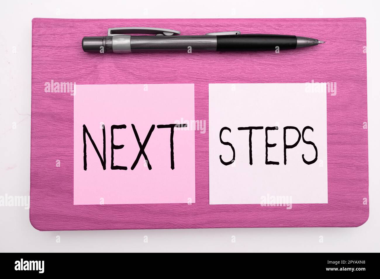 Text sign showing Next Steps. Internet Concept numper of process going ...