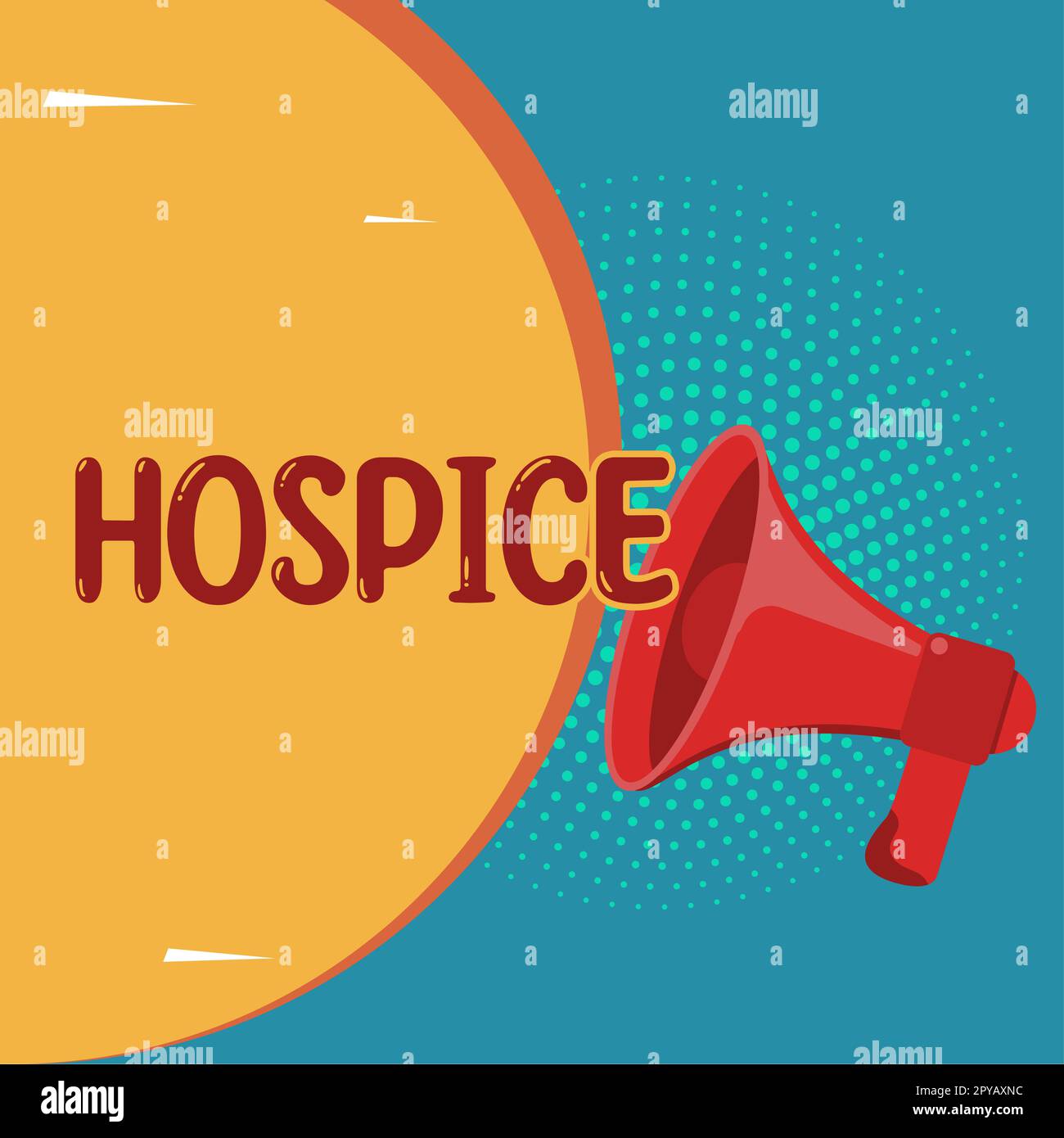 Hand writing sign Hospice. Business showcase focuses on the palliation ...