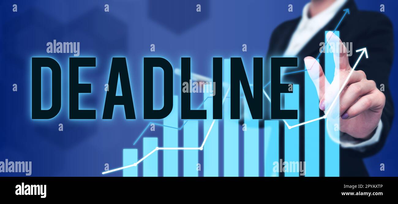 Conceptual caption Deadline. Business overview Period of time by which ...