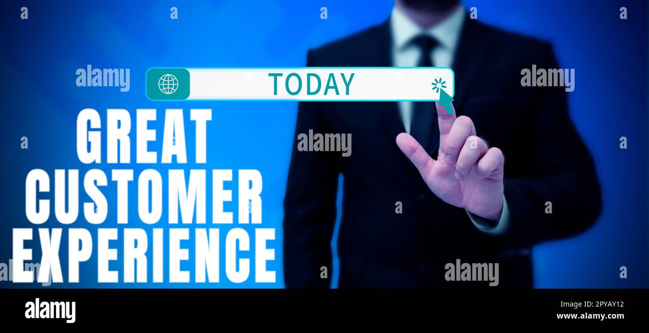 Conceptual caption Great Customer Experience. Concept meaning ...