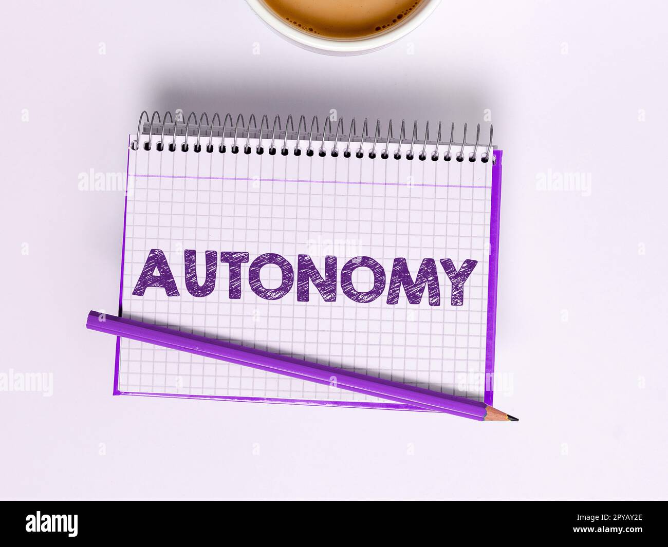Writing displaying text Autonomy. Concept meaning vehicle that can guide itself without human ...