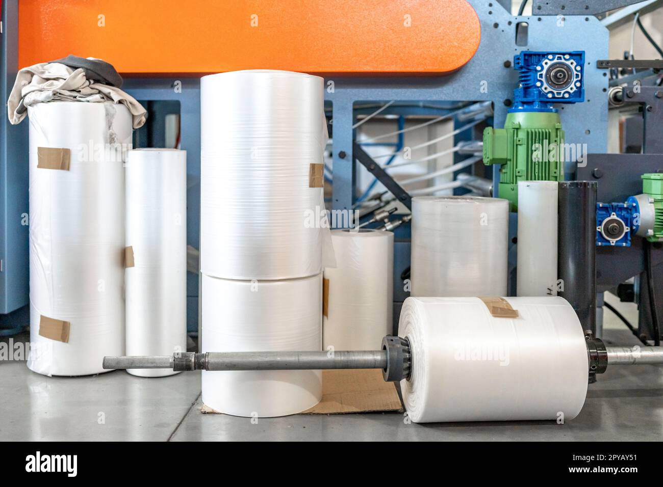 plastic rolls in the warehouse of the factory Stock Photo - Alamy